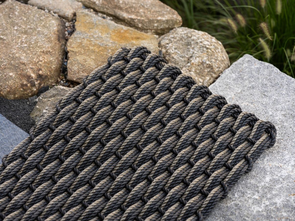 Charcoal + Charcoal + Mushroom Doormat | Woven Lobster Rope Doormats ...