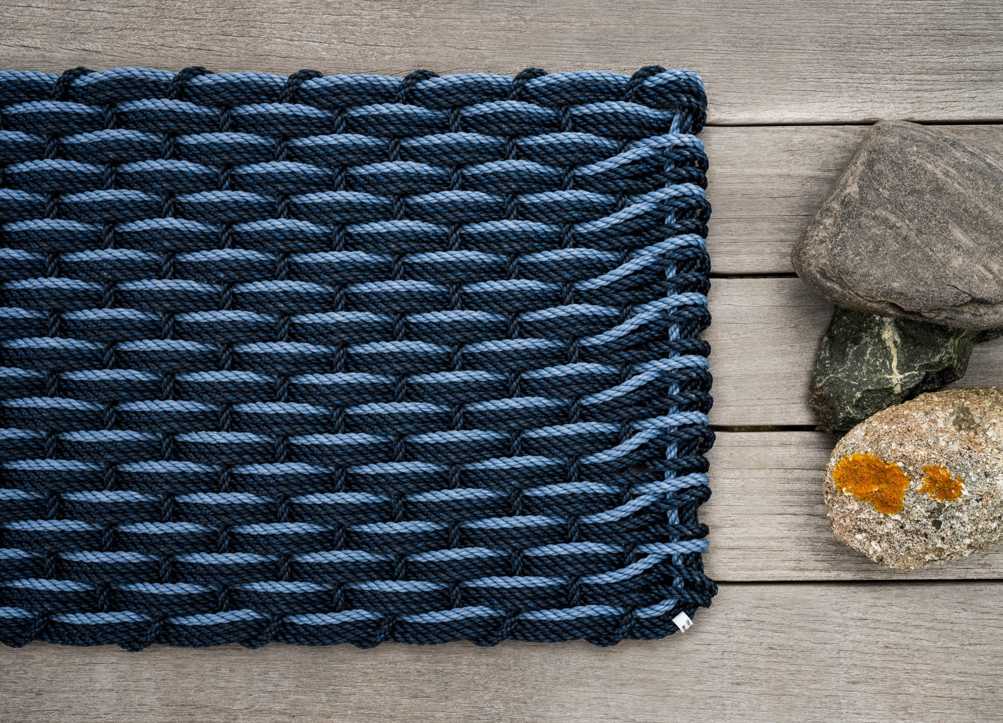 Navy, Navy, Glacier Bay | Woven Rope Doormats | The Rope Co